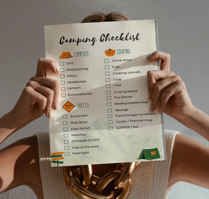 Camping Detailed Checklist Universal Helper for Campers Editable ...