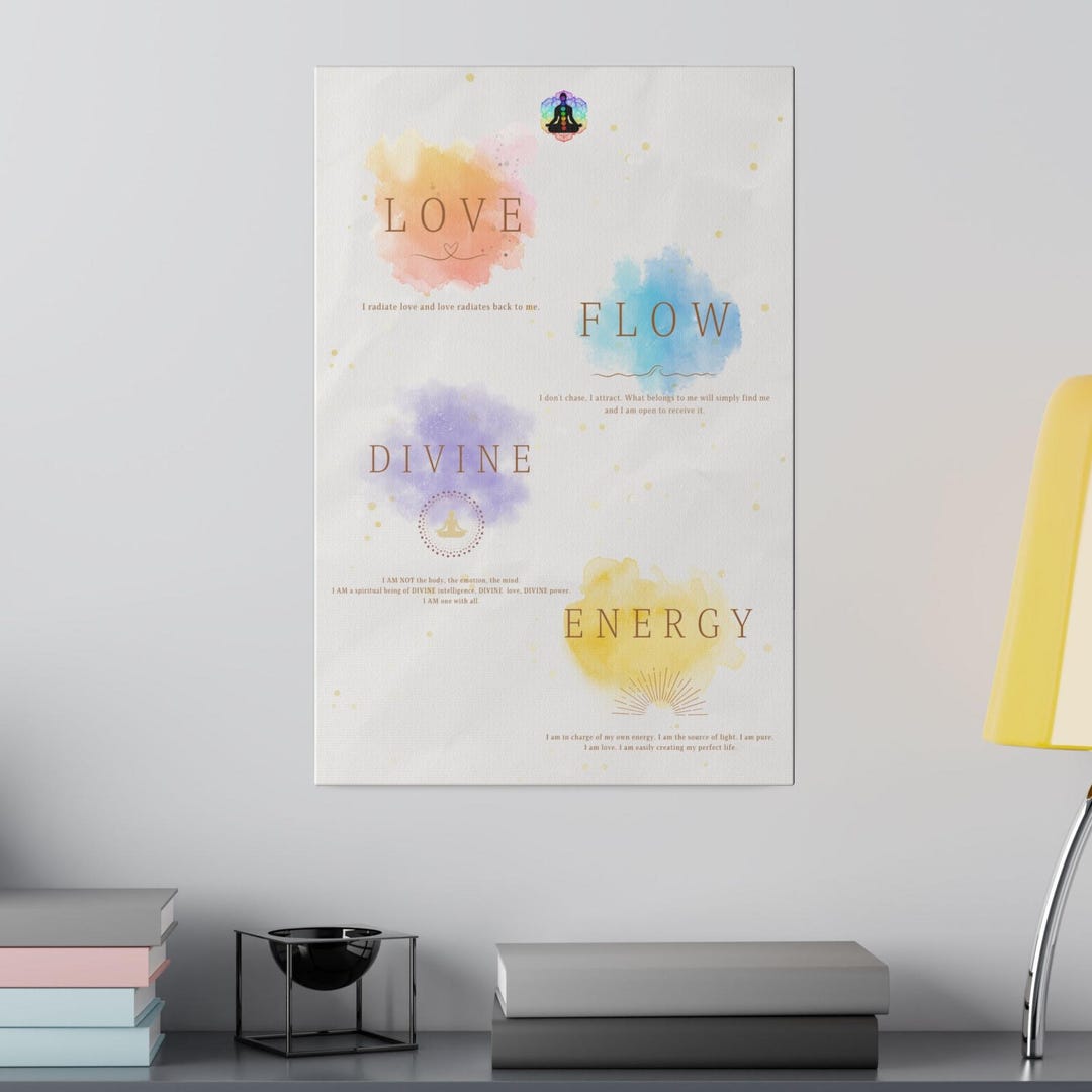 Affirmation Wall Art Canva Chakras Home Decor Antistress Colorful ...