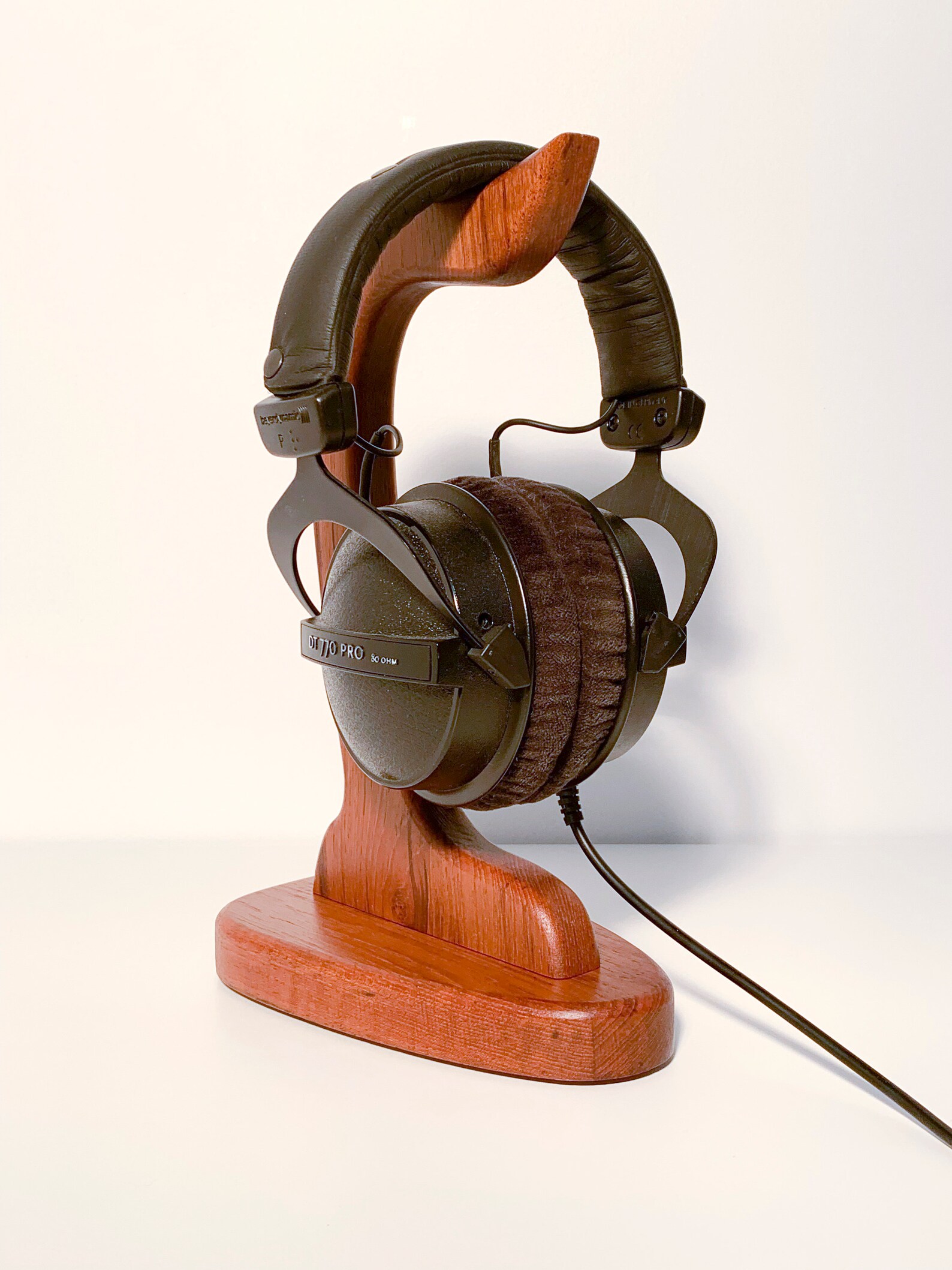 Hardwood Headphone Stand, Headset Wood Holder, Headset Hanger, Teak ...