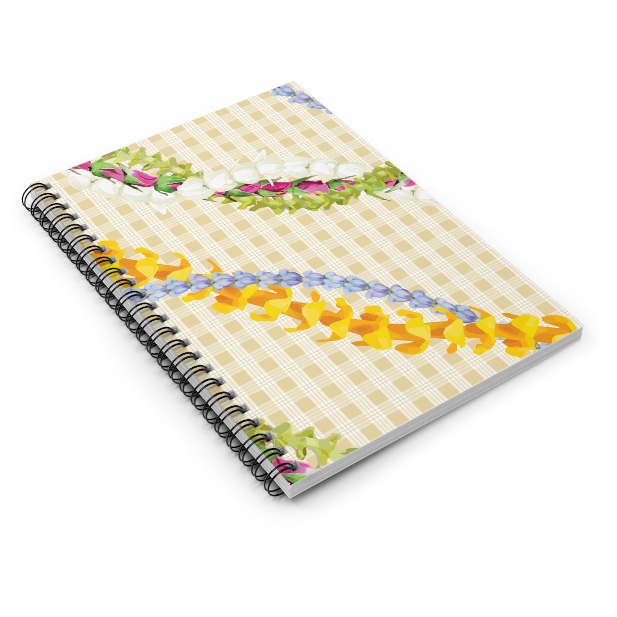 Spiral Notebook With Hawaiian Lei Strand & Palaka Design, Local Hawaii ...