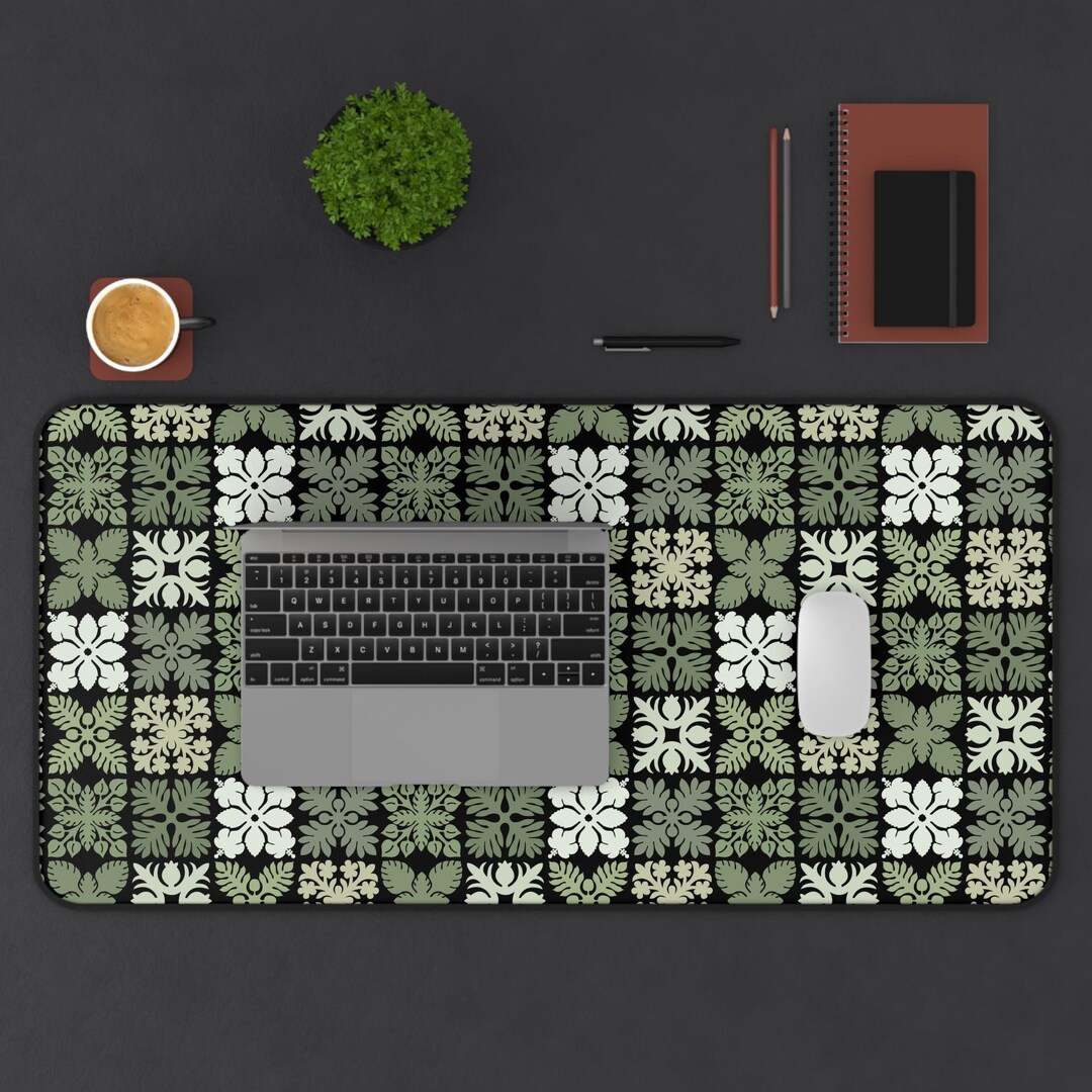 Hawaiian Quilt Block Pattern Desk Mat, Local Hawaii, Decor for Home ...