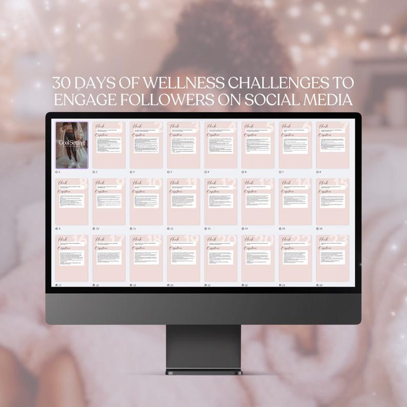 30-day Goal Setting & Wellness Captions Pack Social Media Engagement ...