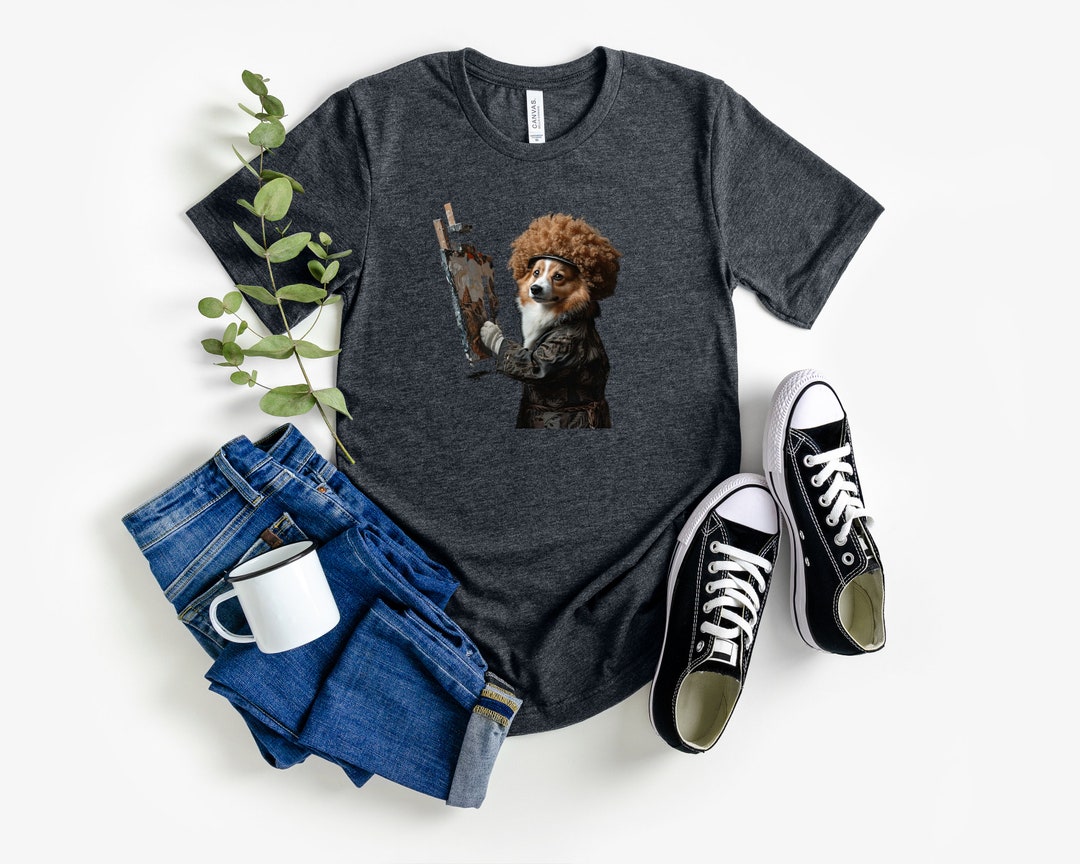 Artist Dog T Shirt, Bark Ross, Corgi Mom Shirt, Corgi Dad Gift, Corgi ...