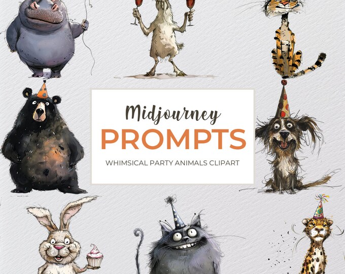 Midjourney Prompts for Whimsical Party Animals Clipart Creation ...