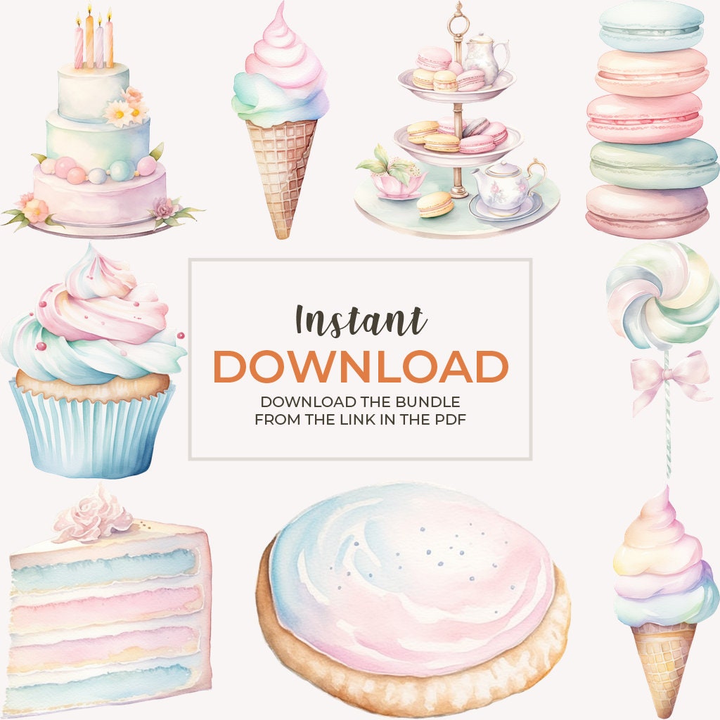 Pastel Candy Clipart Bundle, Cute Candy Clip Art, Candy PNG, SVG, Floss ...