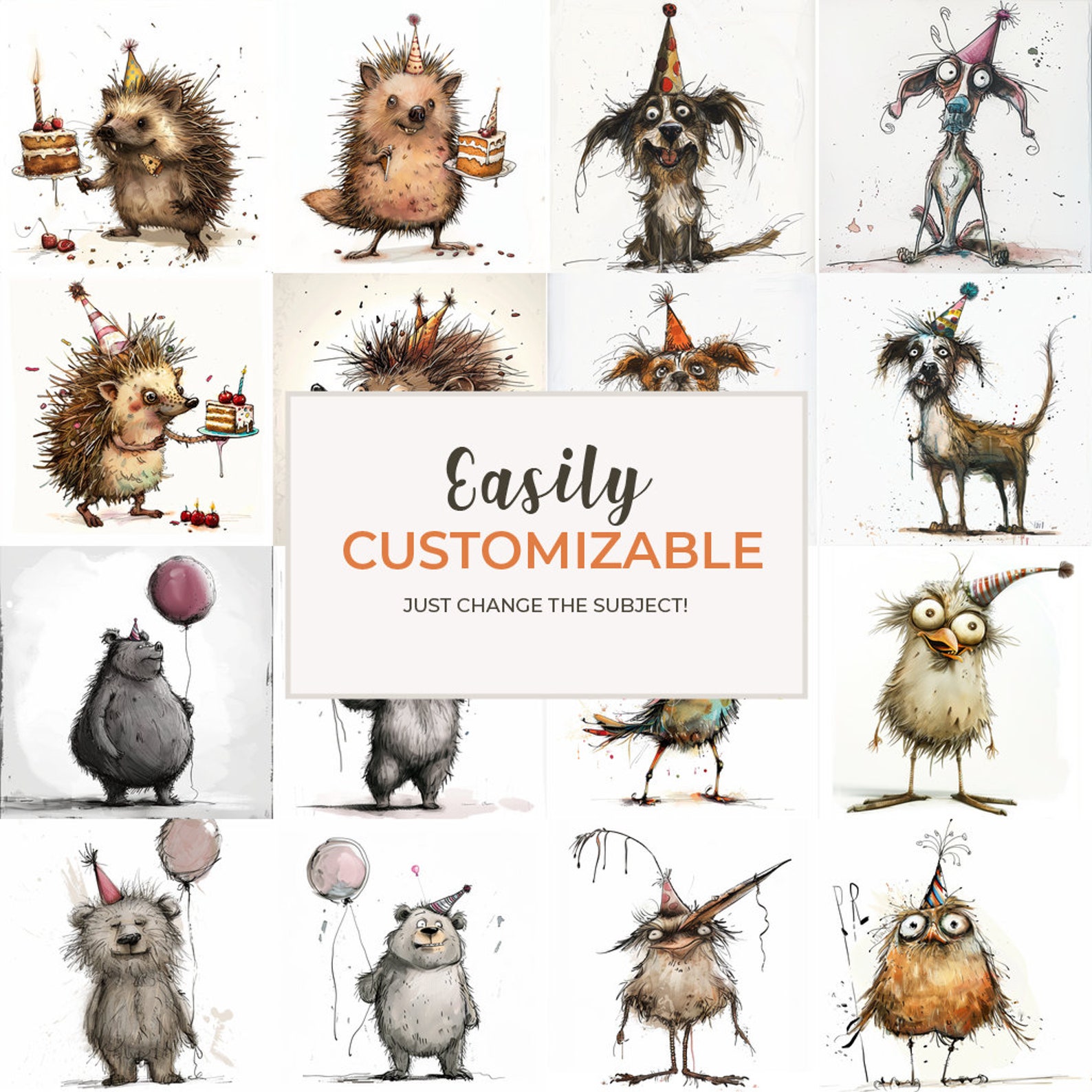 Midjourney Prompts for Whimsical Party Animals Clipart Creation ...