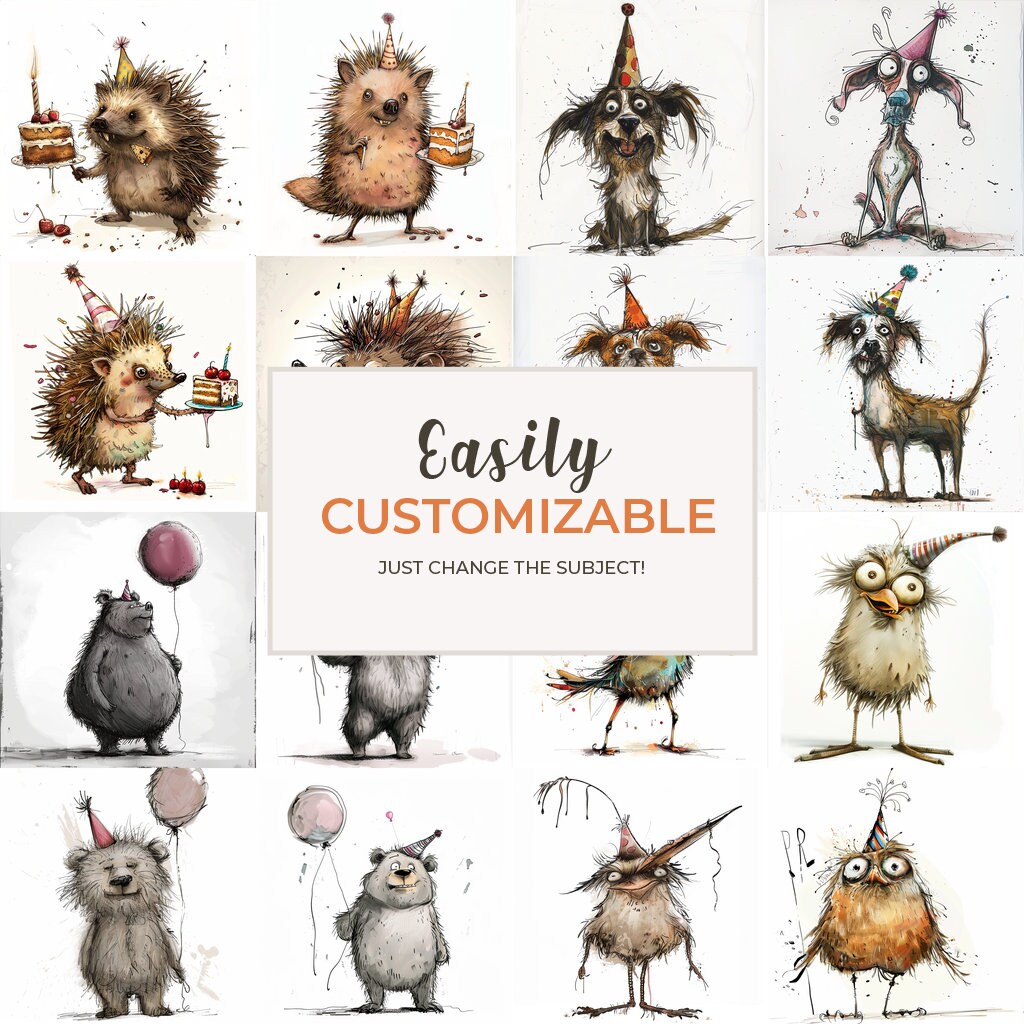 Midjourney Prompts for Whimsical Party Animals Clipart Creation ...