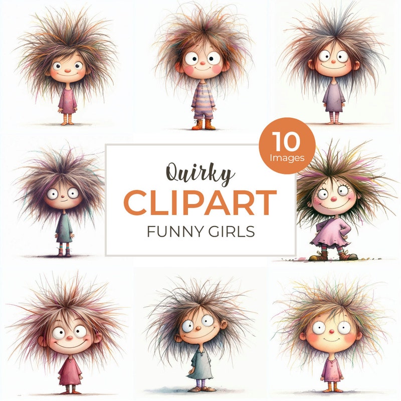 Quirky Girl Clip Art - Etsy