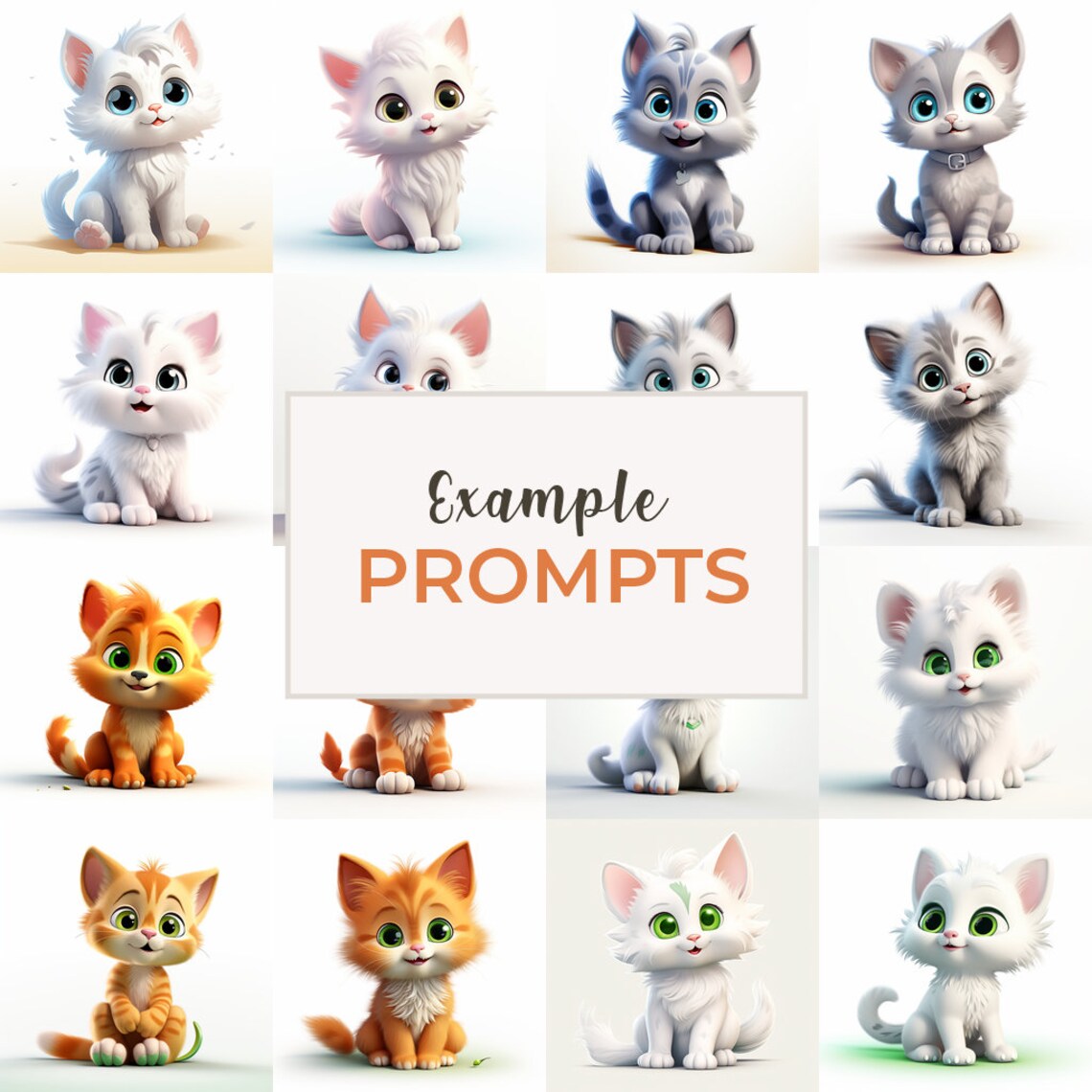 Midjourney Prompts for Cartoon Cats Clipart Creation, Happy Cats ...