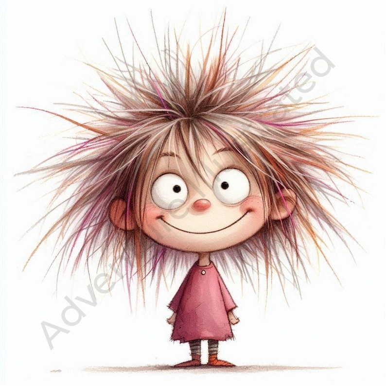 10 Quirky Girl Clipart, Commercial Use, Whimsical Ephemera, Watercolor ...