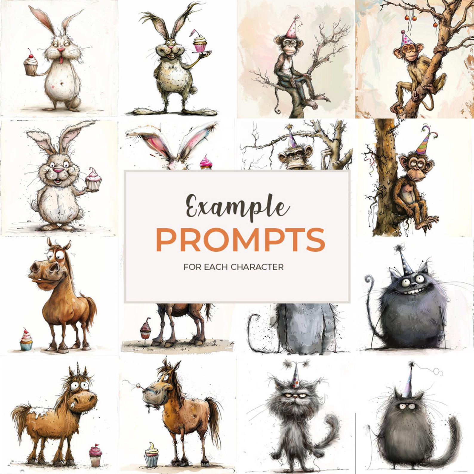 Midjourney Prompts for Whimsical Party Animals Clipart Creation ...