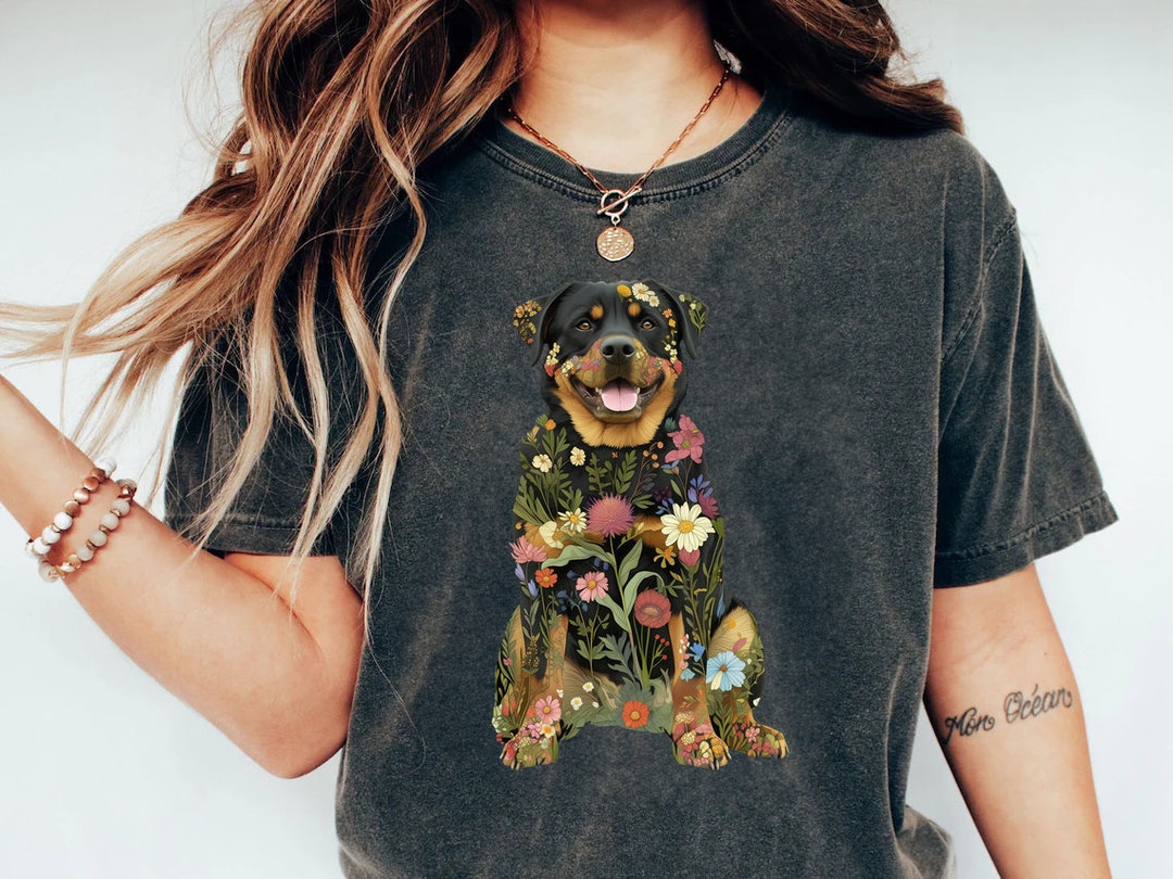 Floral Rottweiler Shirt | Rottweiler | Rottweiler Mama | Cute ...