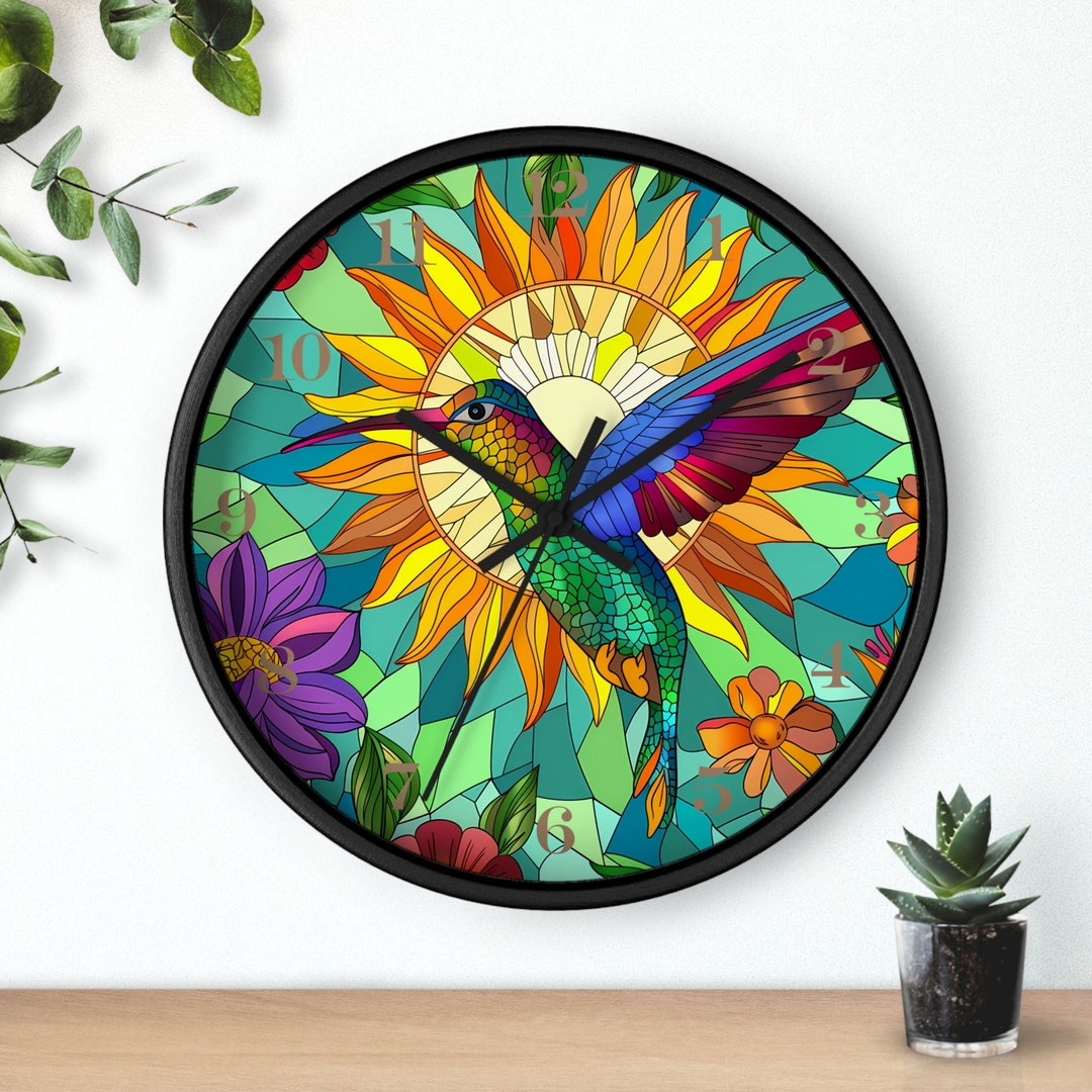 Hummingbird Wall Clock, Indoor Battery Clock, Premium Silent Clock ...