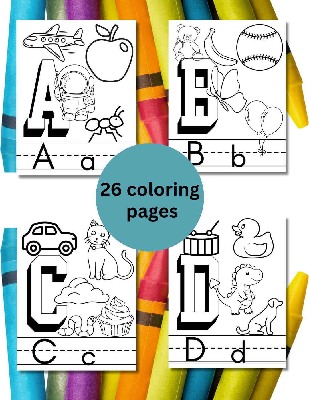 Toddler Coloring Book Alphabet Coloring Book Learning Coloring Pages ...