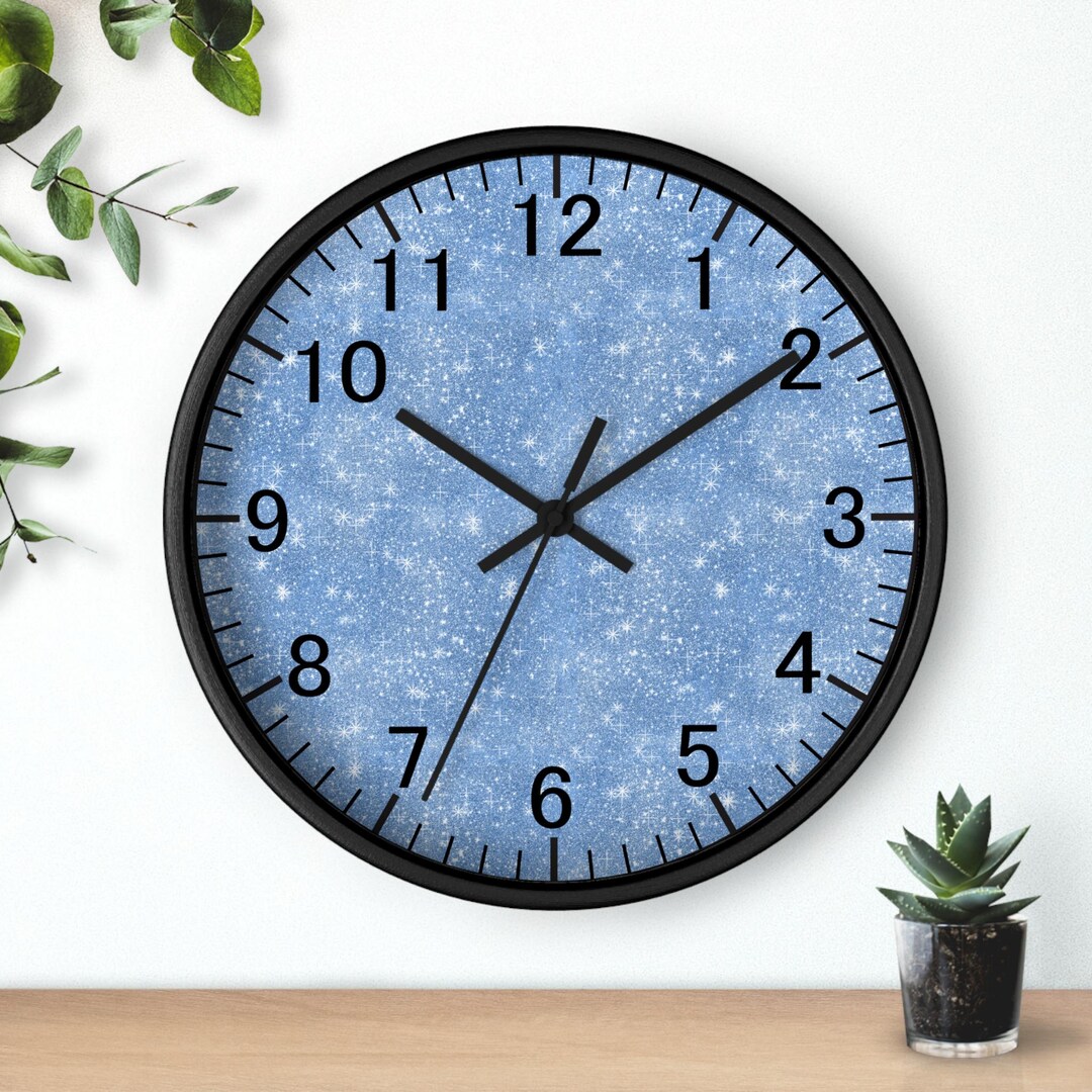 Blue Twinkling Wall Clock, Boys Room Decor Wall, Blue Wall Decor for ...