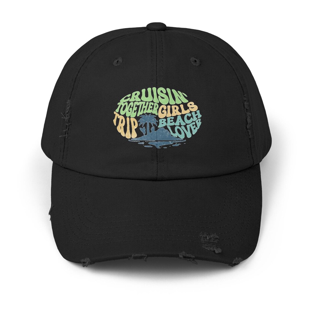 Matching Girls Beach Hat, Distressed Hat for Girls Trip, Girls Vacation ...