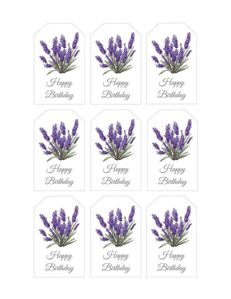 Birthday Gift Tags Printable PDF Digital Download Happy Birthday ...