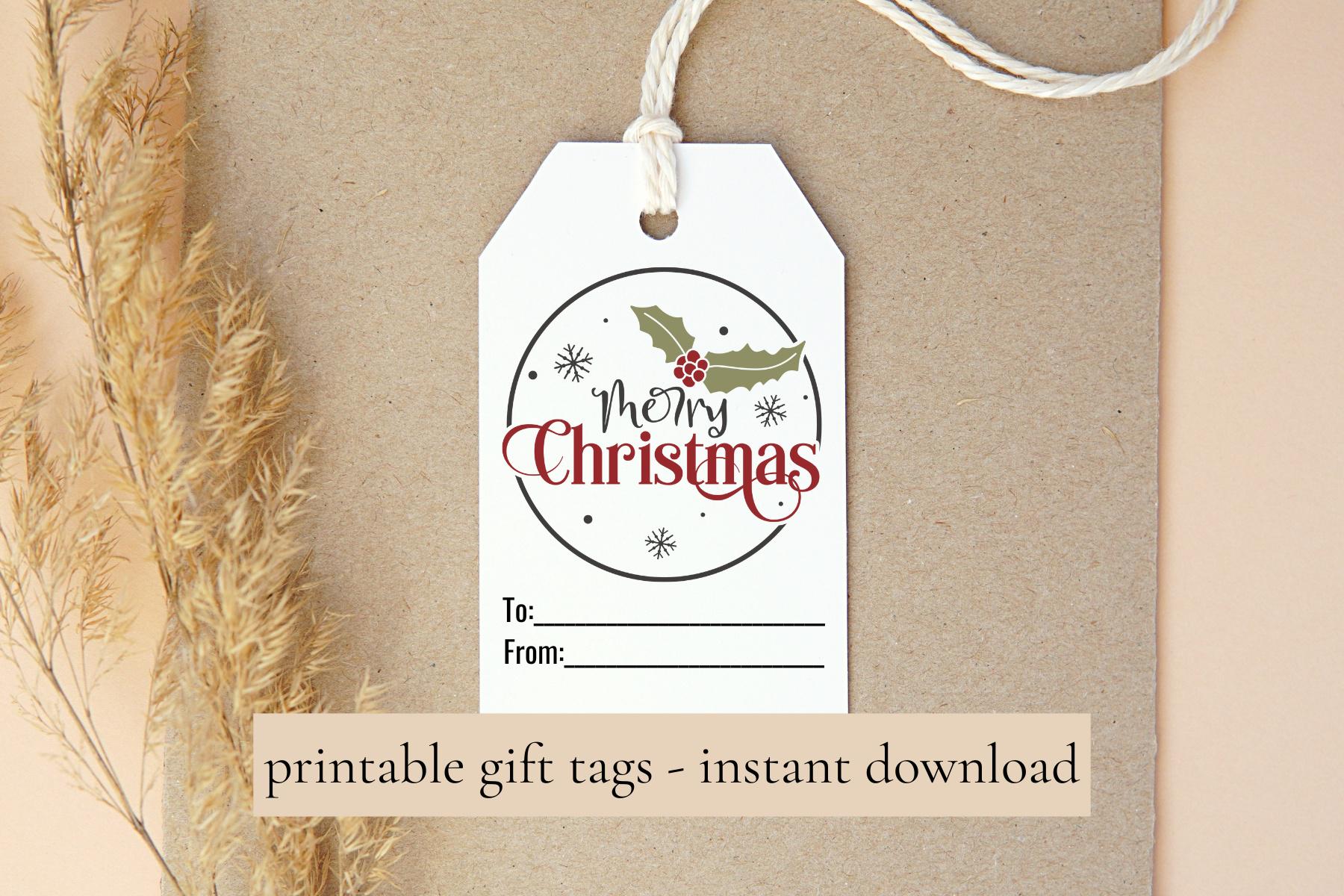 Christmas Gift Tags Printable PDF Digital Download Instant Download ...