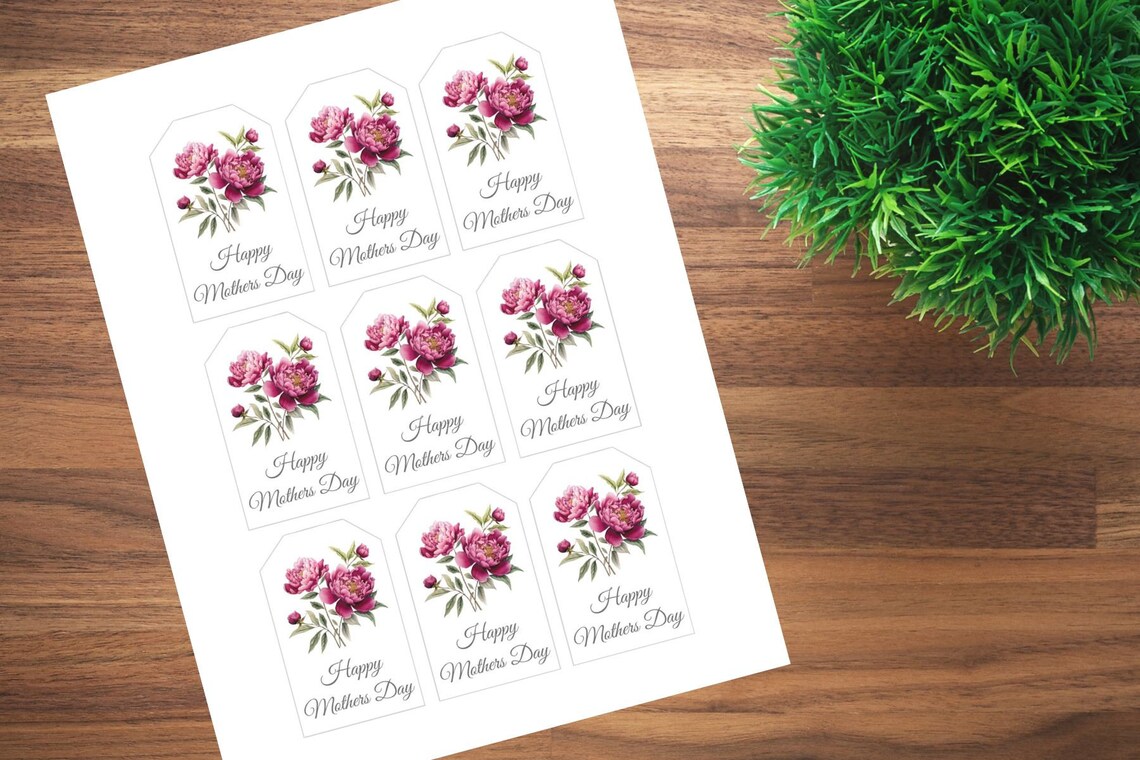Mother's Day Gift Tag Printable PDF Digital Download Happy Mothers Day ...
