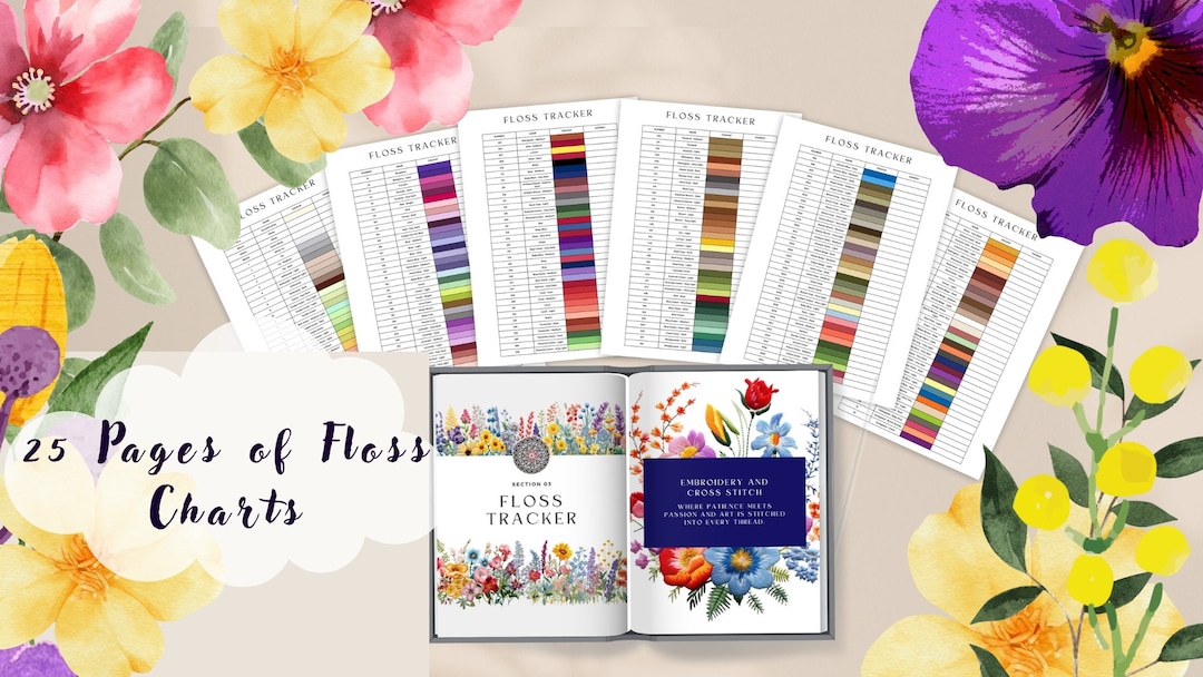 DMC Color Chart Plus Bonus Cross Stitch Floss Project Planner Journal ...