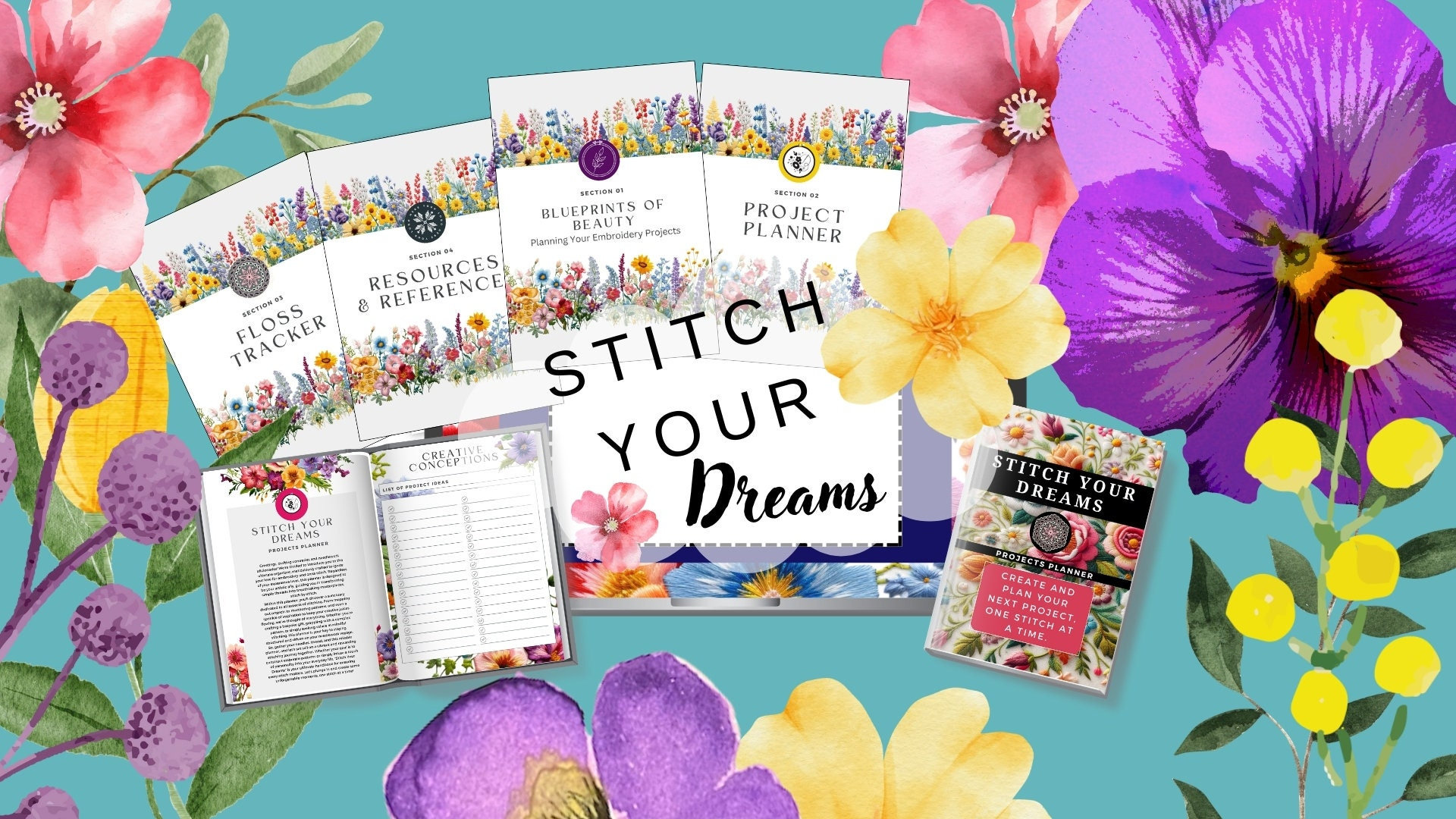 DMC Color Chart Plus Bonus Cross Stitch Floss Project Planner Journal ...