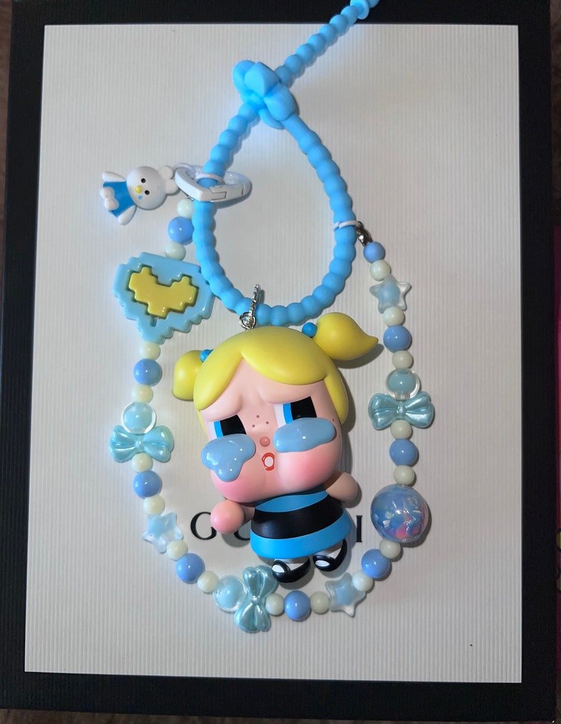 Bubbles Powerpuff Girls Keychain, Cute Custom Keychain, Cry Baby ...