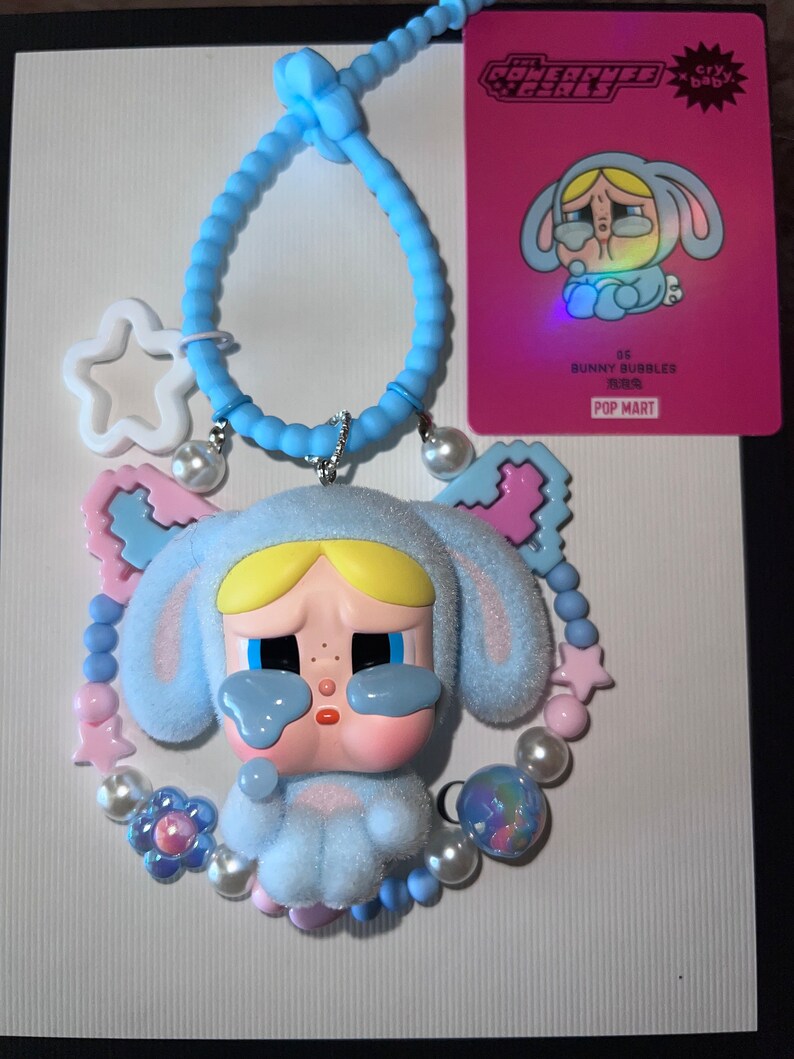 Bunny Bubbles Powerpuff Girls Keychain, Cute Custom Keychain, Cry Baby ...