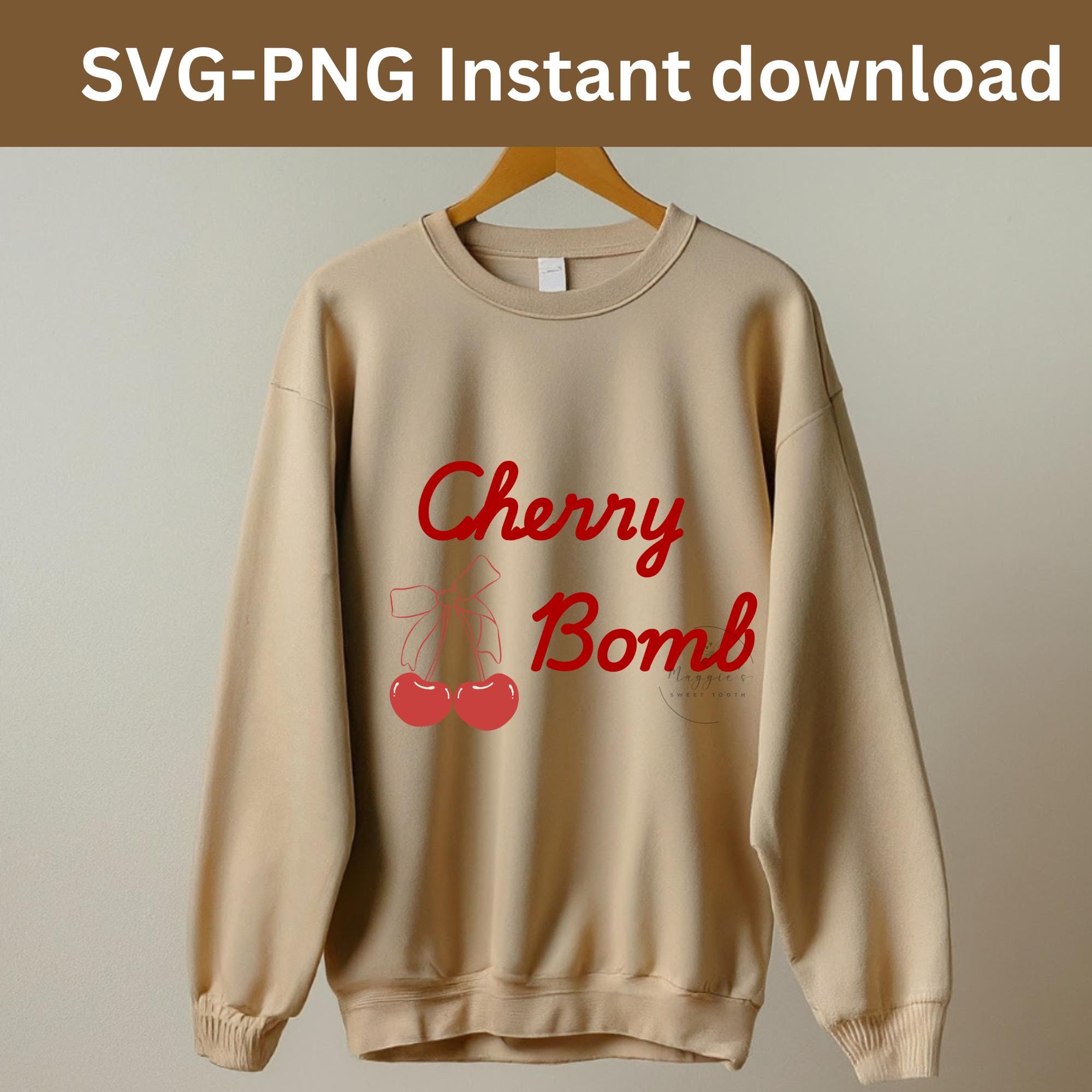 Cherry Bomb Svg Png, Coquette Cherry Png Svg, Retro Cherry Png Svg ...