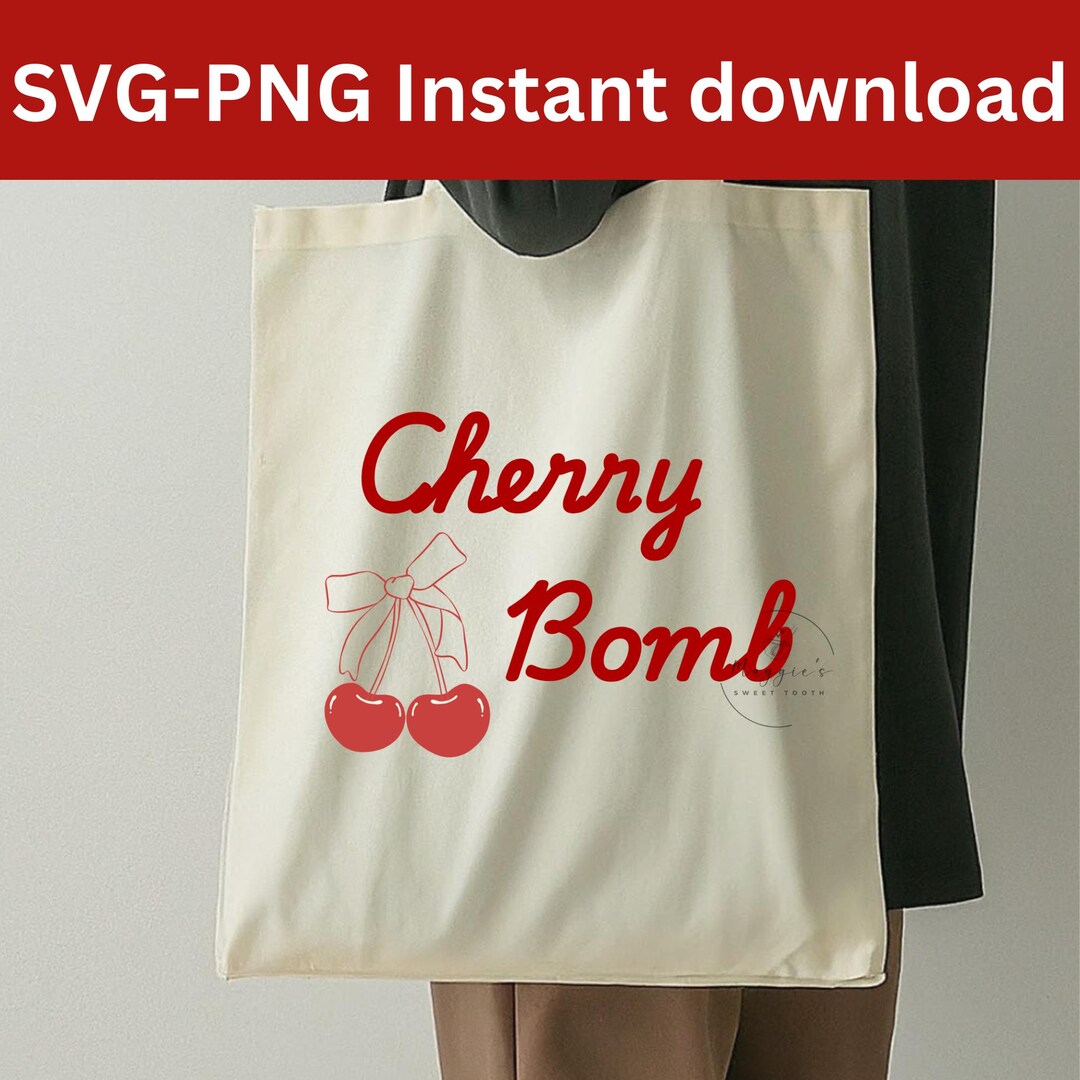 Cherry Bomb Svg Png, Coquette Cherry Png Svg, Retro Cherry Png Svg ...