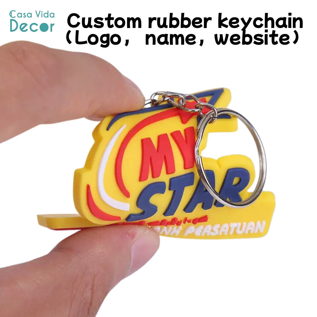 50pcs Custom PVC Keychain Custom Rubber Keychains, Soft Cartoon PVC ...