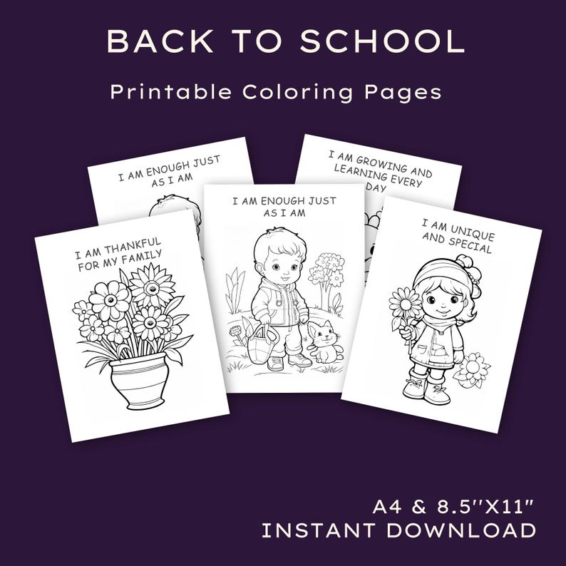 Positive Affirmation Coloring Cards for Kids, Mindfulness Activity (PDF ...