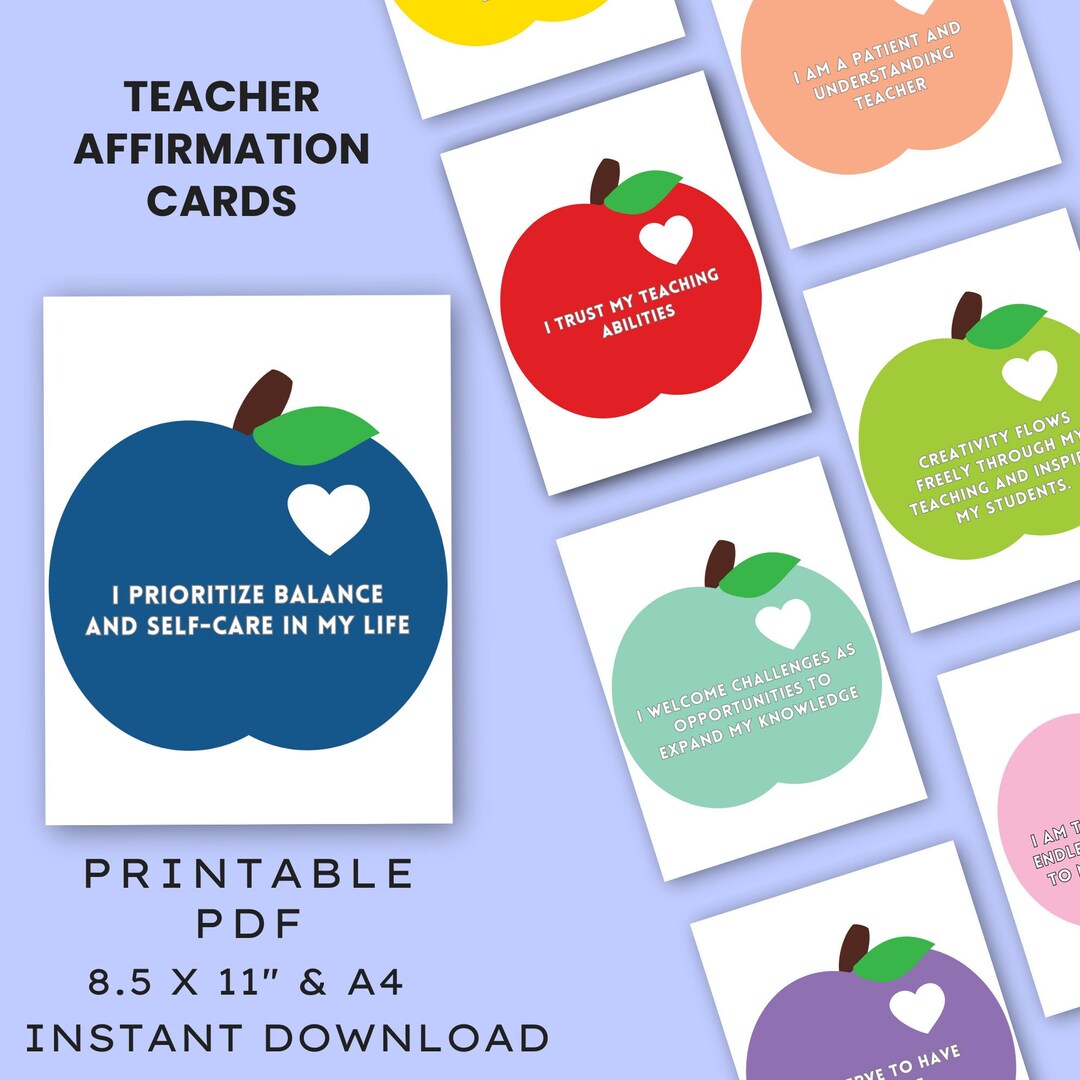 Printable Teacher Affirmation Cards, Inspiring Classroom Quotes, Self ...