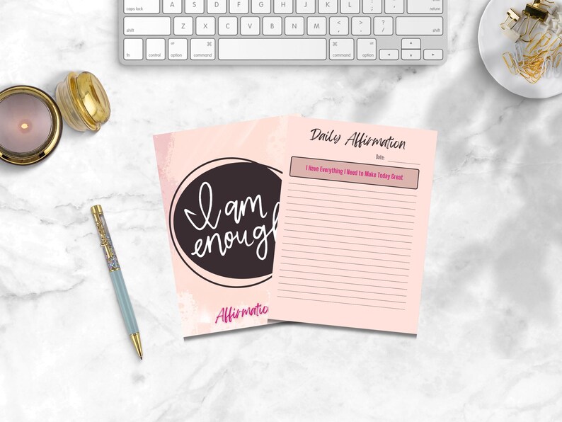 Printable Affirmation Journal, Daily Reflection, Mindset Planner (PDF ...