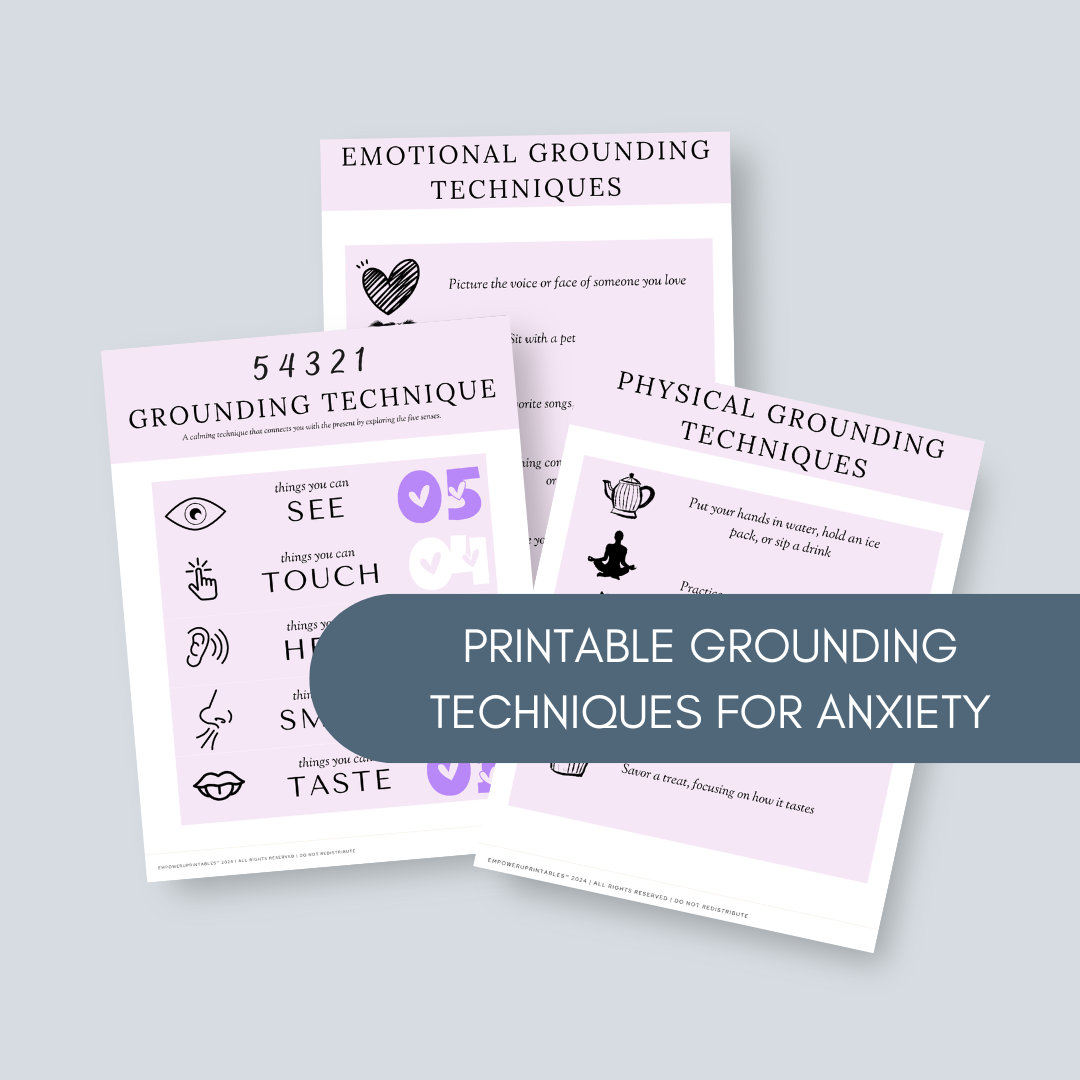 Grounding Techniques Printable Anxiety Techniques Printable PDF Instant ...