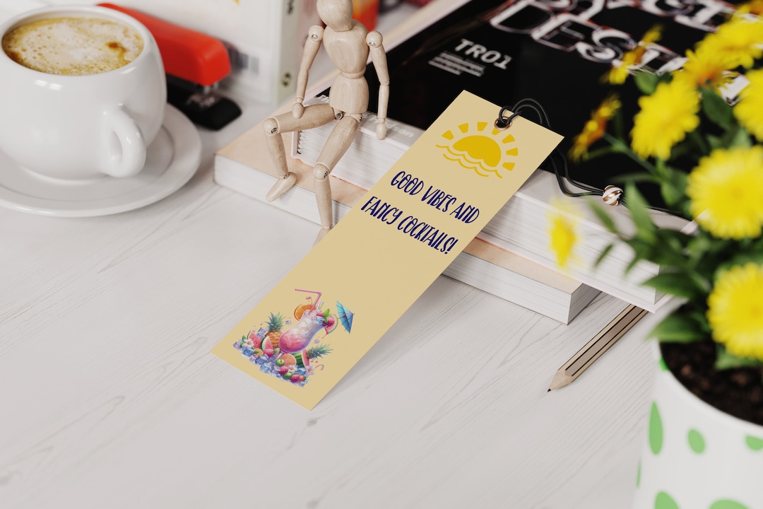 Summer Reading Beach Cocktail Themed Digital Bookmarks Printable ...
