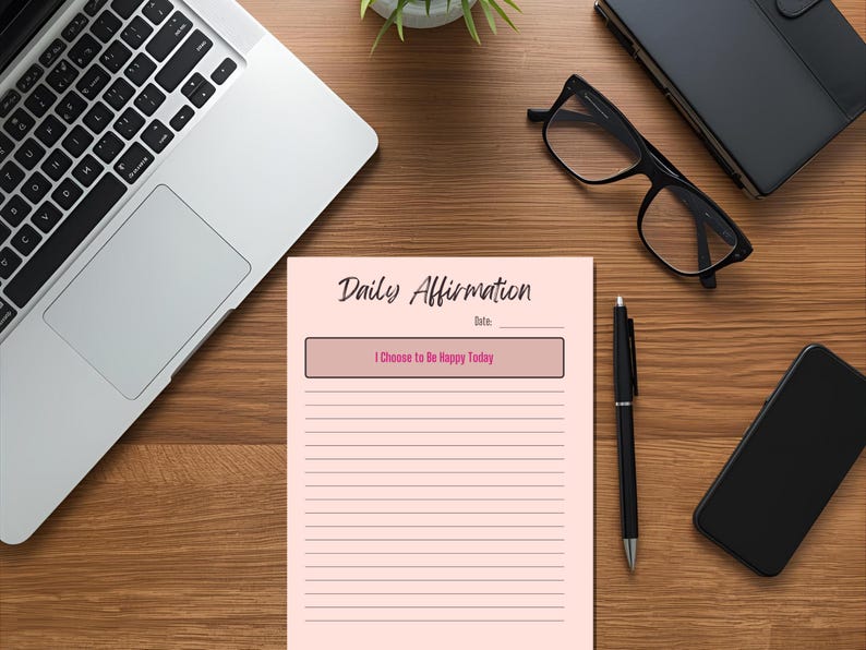 Printable Affirmation Journal, Daily Reflection, Mindset Planner (PDF ...