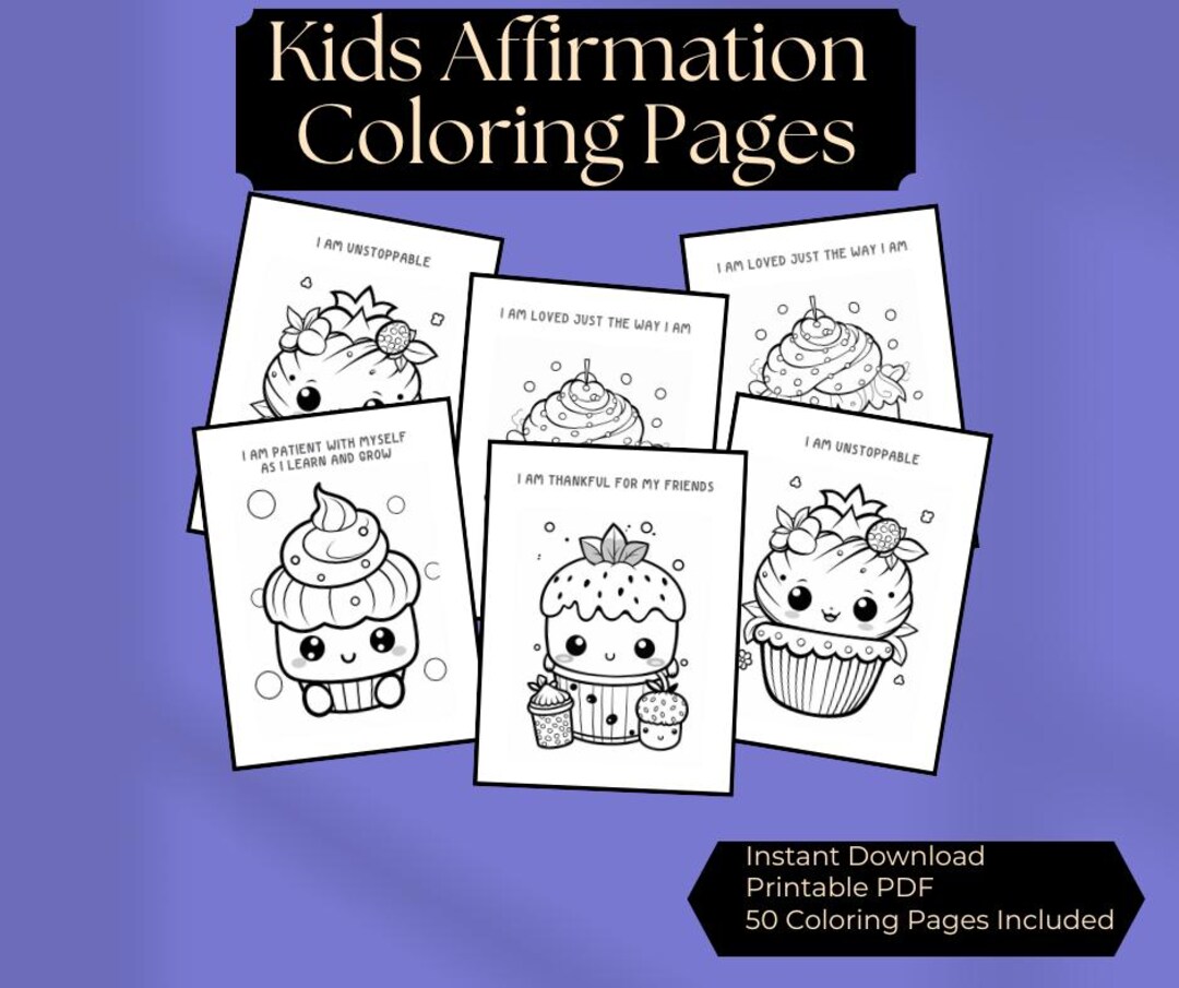 Printable Coloring Positive Affirmation Cards for Kids | Affirmation ...