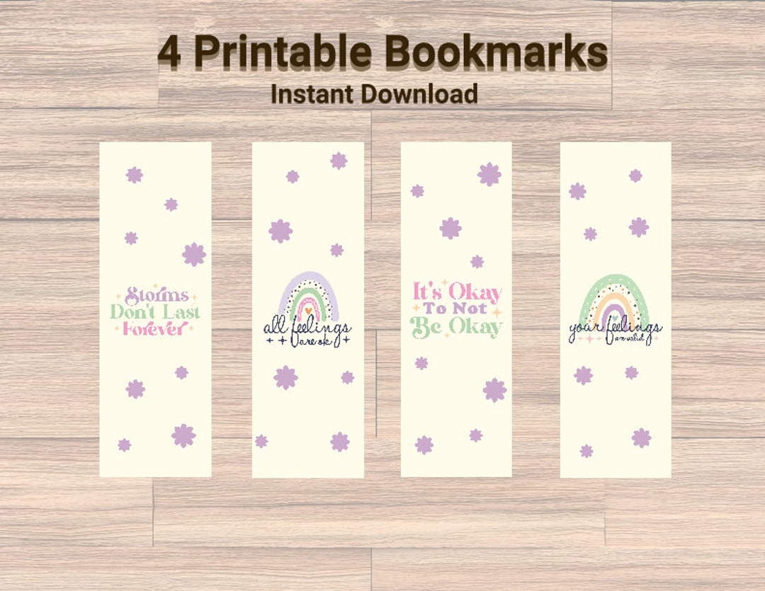 Mental Health Printable Bookmarks Digital Bookmarks Reading Bookmarks ...