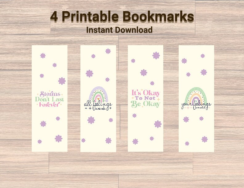 Mental Health Printable Bookmarks Digital Bookmarks Reading Bookmarks ...