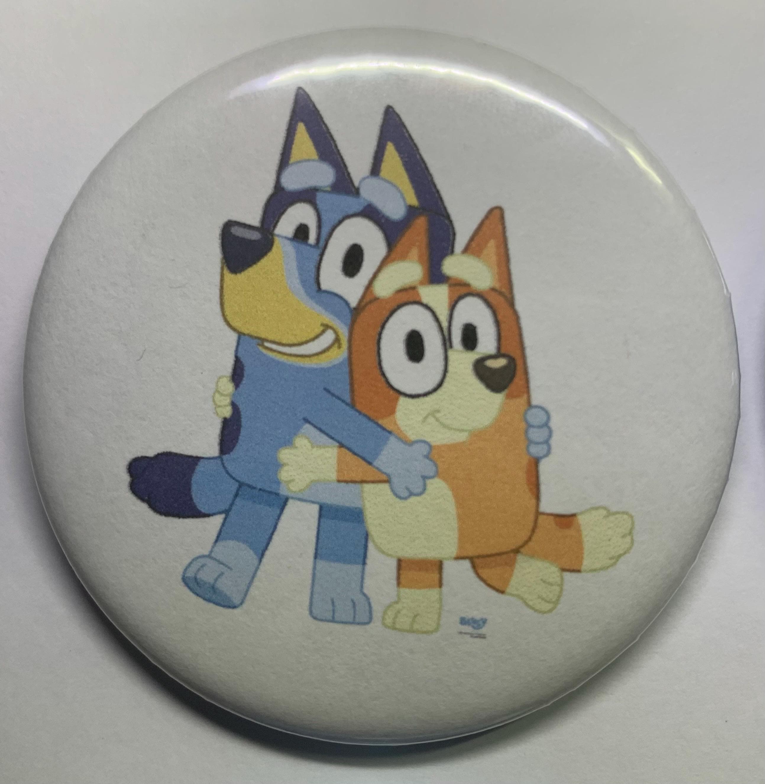 BLUEY Set of 6 Badges Pins 58mm Handmade Retro Unique Gift Kids Adults ...