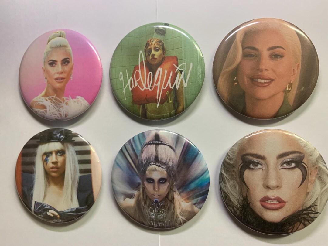 LADY GAGA Set of 6 Badges Pins 58mm Handmade Retro Unique Gift Kids ...