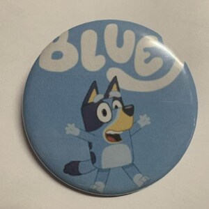 BLUEY Set of 6 Badges Pins 58mm Handmade Retro Unique Gift Kids Adults ...
