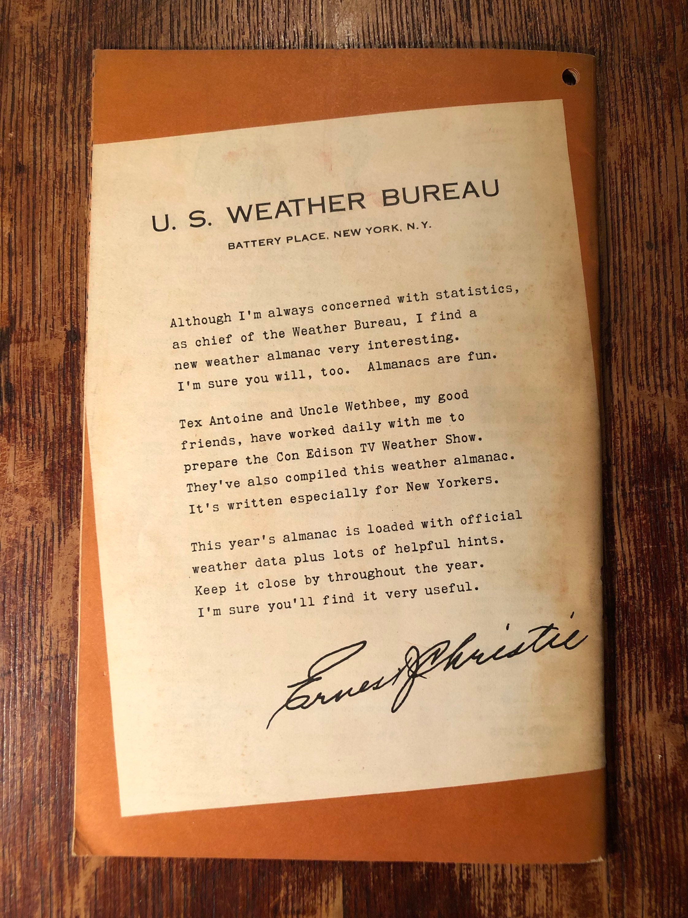 Onkel Weatherbee es 1959 New York Wetter Almanach | Etsy