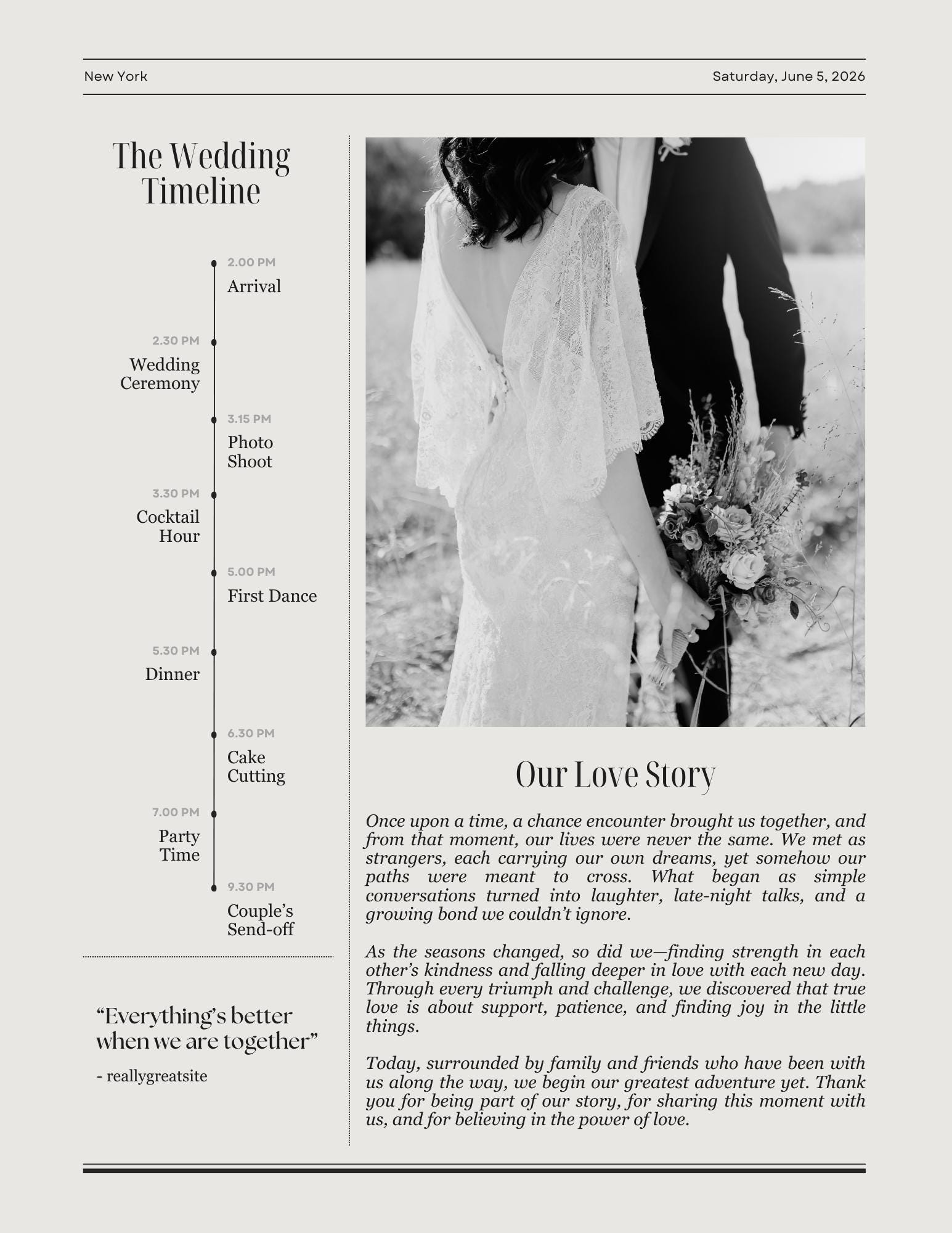 Editable Wedding Program; the Wedding Post - Etsy