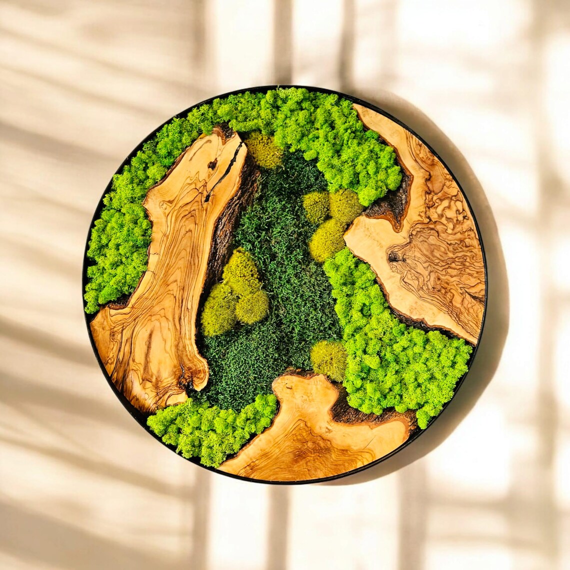 Custom Made Moss and Olive Tree Wall Decor, Electrostatic Painted Metal ...