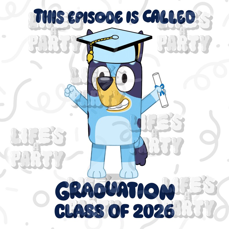 Bluey Graduación Diseño CLASE de 2026 archivo digital - Etsy México