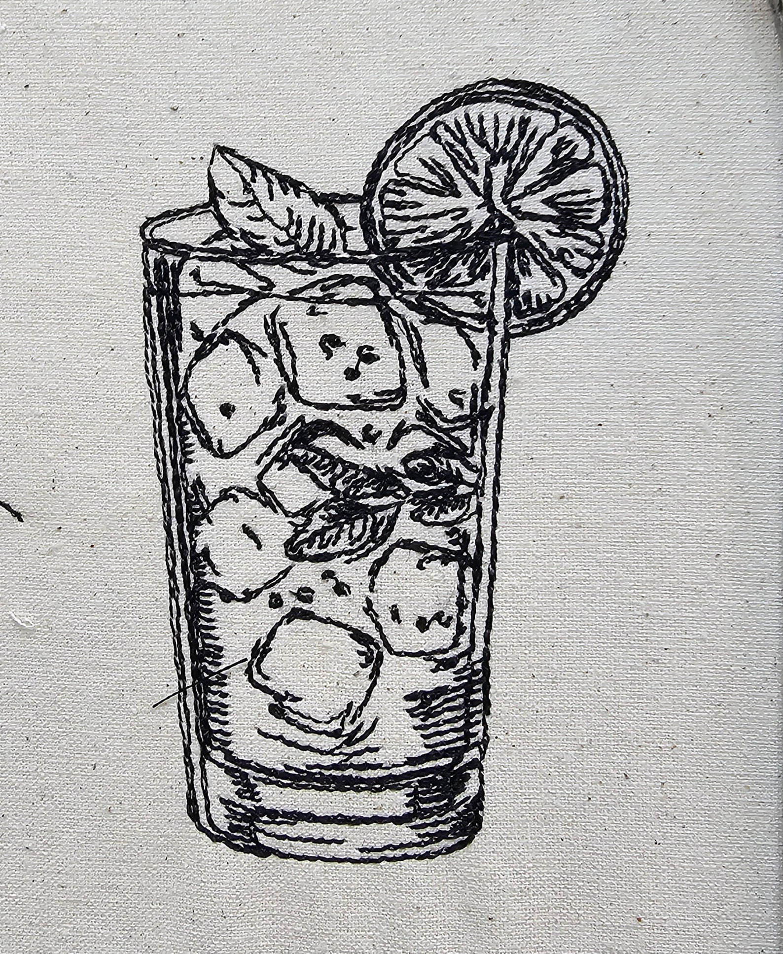 Iced Drink Embroidery Design | Machine Embroidery File | Mojito Design ...