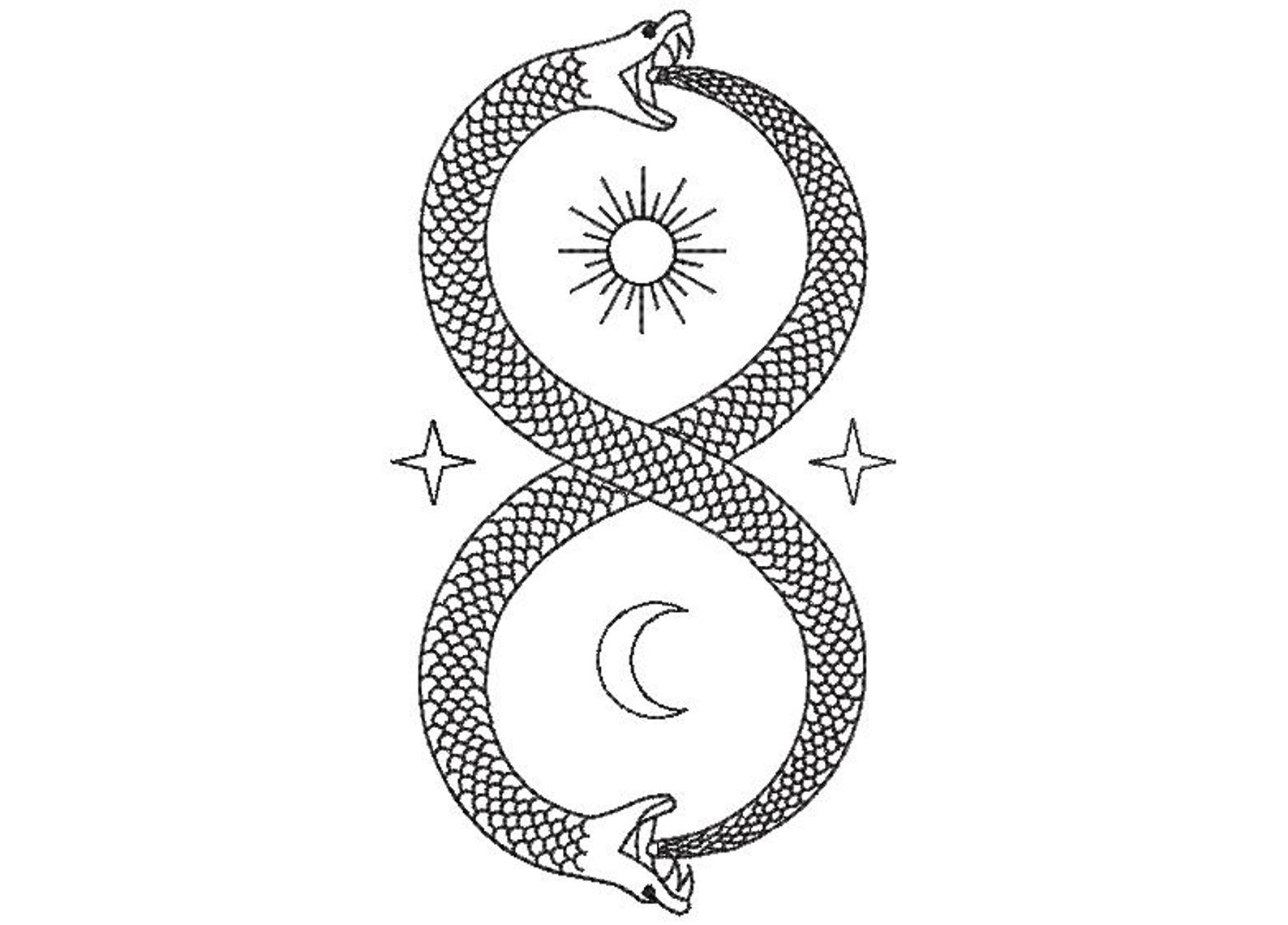 Snake Embroidery Design | Machine Embroidery File | Ouroboros Design ...