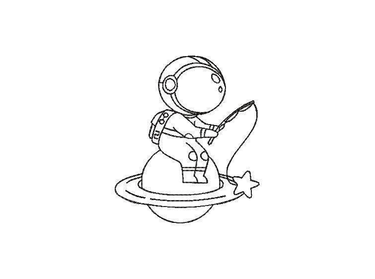 Space Embroidery Design | Machine Embroidery File | Child Astronaut ...