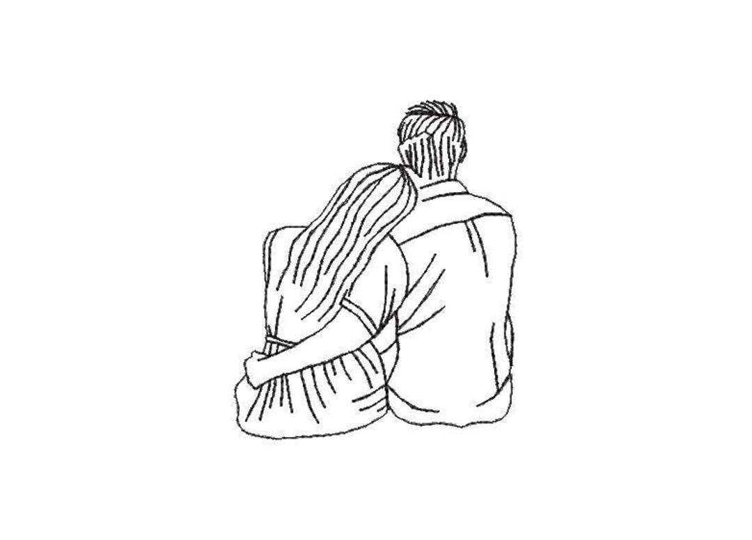 Couple Embroidery File | Machine Embroidery File | Romantic Design File ...